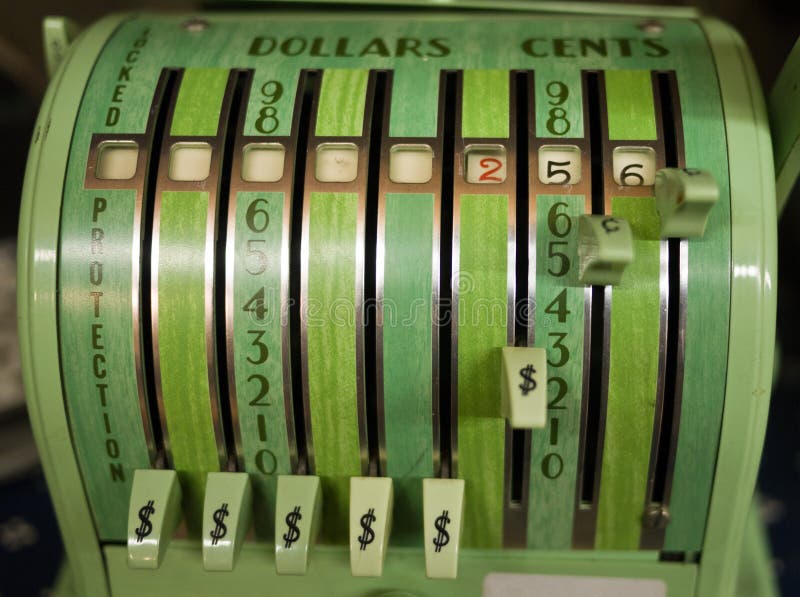 Retro Check Printing Machine Stock Image - Image of printer, calculator ...