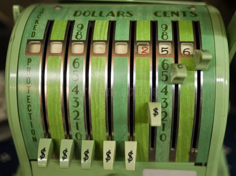 Retro Check Printing Machine Stock Image - Image of printer, calculator ...