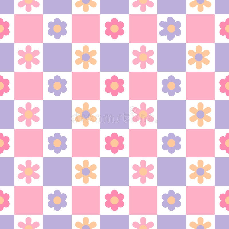 Retro Checkered Seamless Pattern. Colorful Vintage Aesthetic Pattern ...
