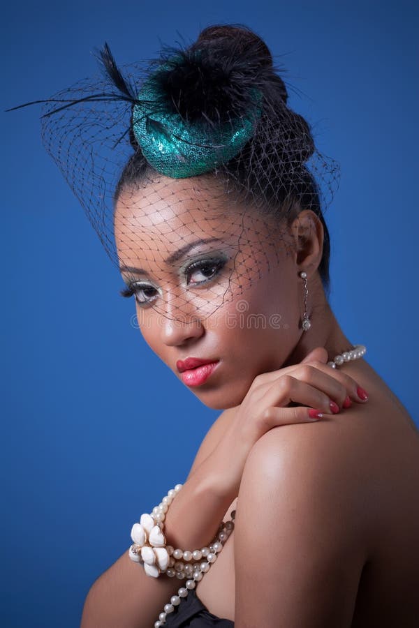 Retro chic stock image. Image of black, makeup, blue - 14341295