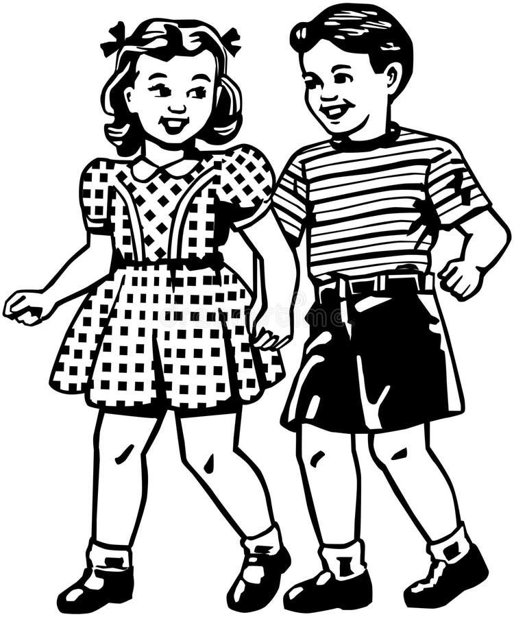 Retro Kids stock vector. Illustration of family, cartoons - 42095283