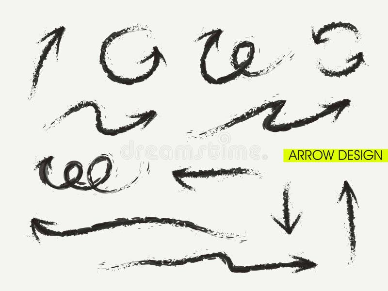 Retro Chinese Calligraphy Style Arrow Set Stock Vector - Illustration ...