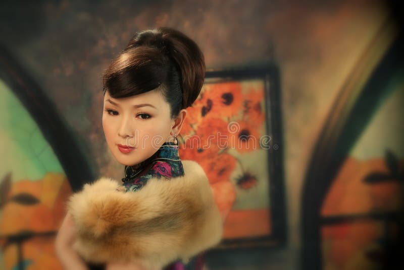 Retro Chinese Model stock image. Image of fashioned, poses - 7421887