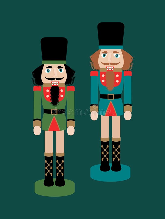 Retro Christmas Nutcrackers Emerald Green Vector Poster Stock Vector - Illustration of retro ...