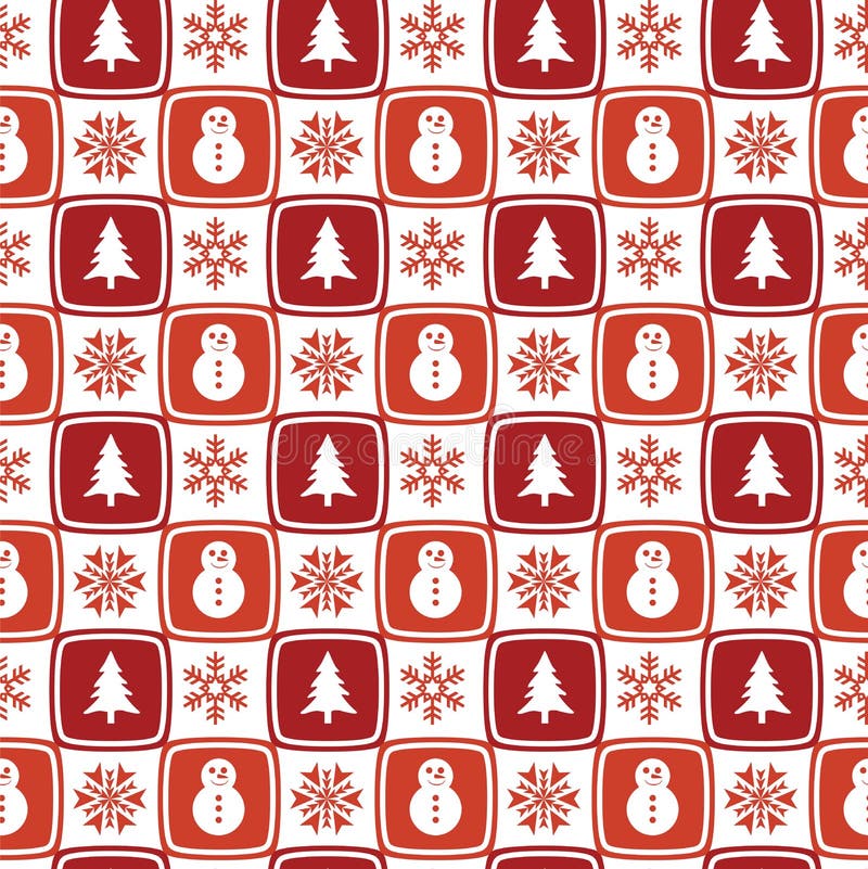 Retro Christmas pattern stock illustration. Illustration of snow - 11844958