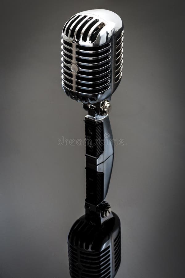 Chrome Microphone stock image. Image of close, band, head - 3330385