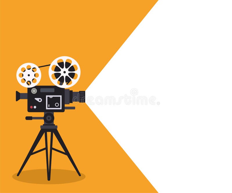 Retro Cinema Projector on Poster. Vector Stock Vector - Illustration of ...