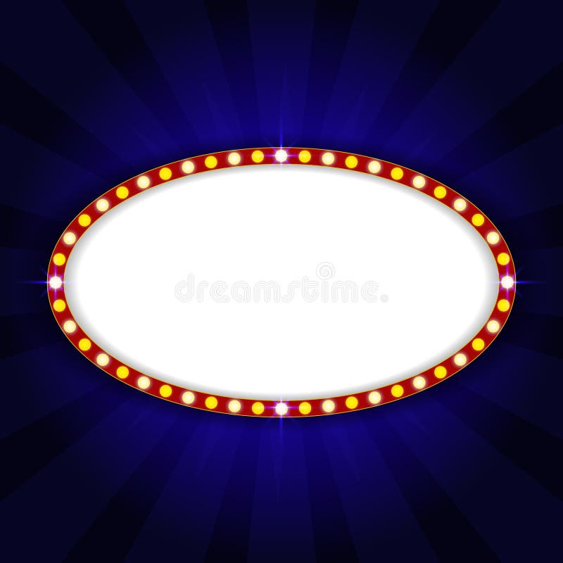 Retro Cinema with Sparking Blue Color and Blue Neon Stock Vector ...