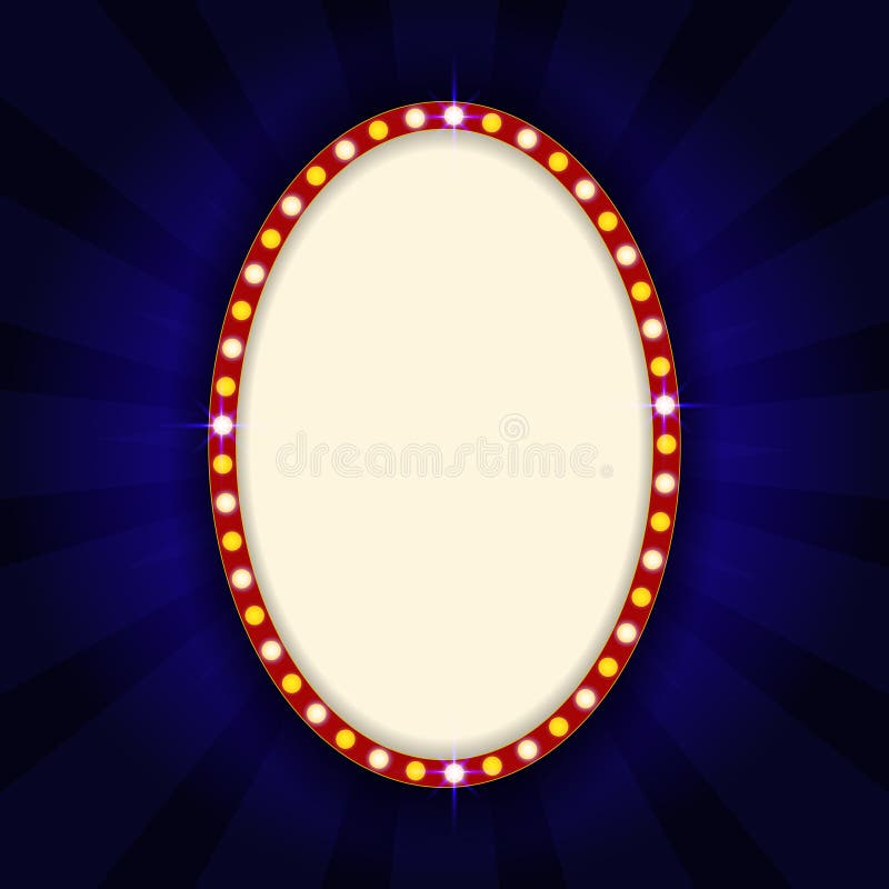 Retro Cinema with Sparking Blue Color and Blue Neon Stock Vector ...