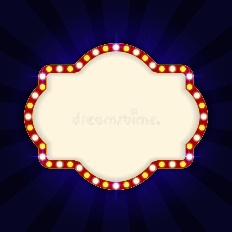 Retro Cinema with Sparking Blue Color and Blue Neon Stock Vector ...