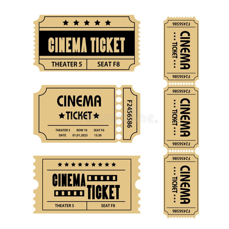 Retro Cinema Ticket stock vector. Illustration of textured - 274582055
