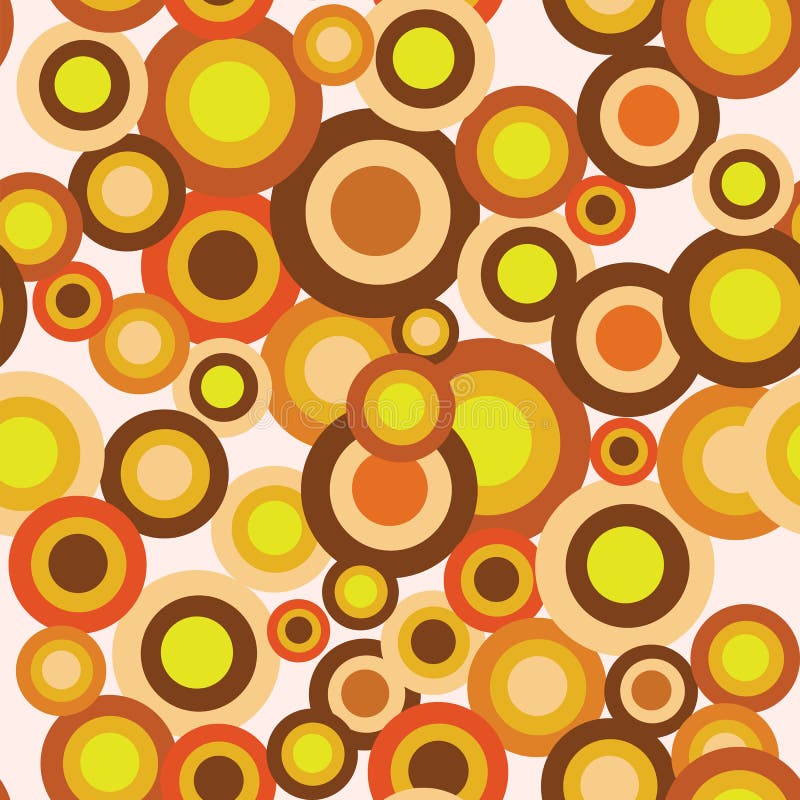 Funky Wild Circle Seamless Pattern Orange Stock Illustration ...