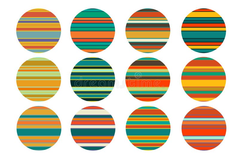 Circles in Retro Colors, Round Backgrounds, Colourful Stock Vector ...
