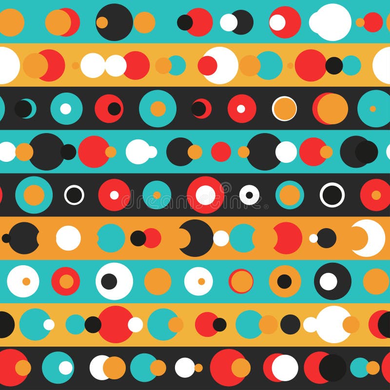 Retro Circle Seamless Pattern Stock Vector - Illustration of backdrop ...