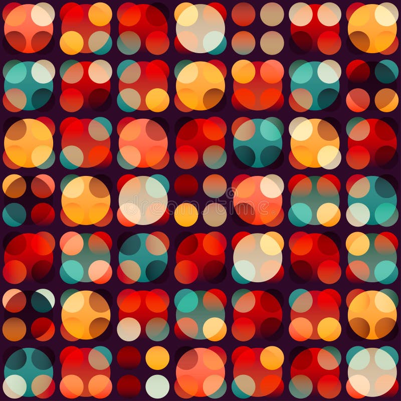 Retro Circle Seamless Pattern Stock Vector - Illustration of geometric ...