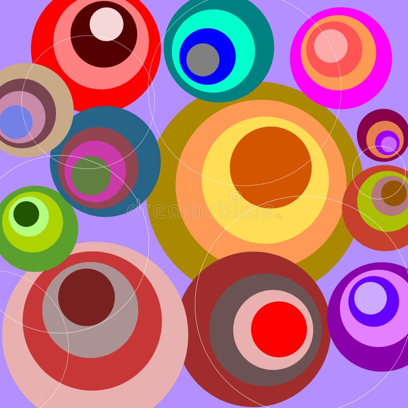 Retro Circles Seamless Wallpaper Pattern Stock Illustration ...