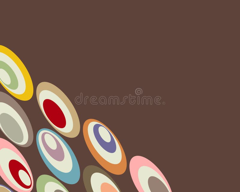 Retro Circles and Flowers Graphic Design Stock Illustration ...