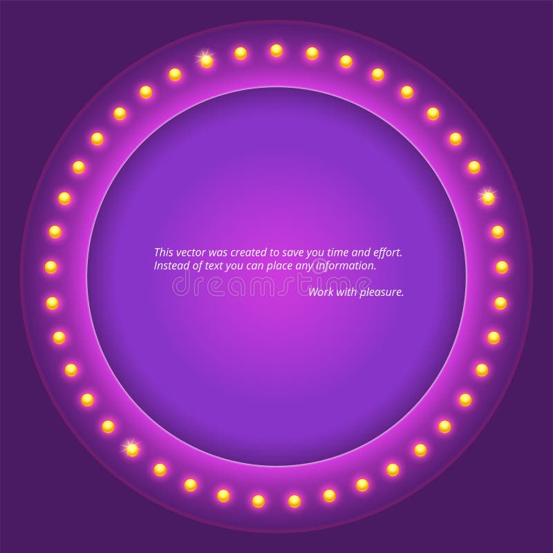 Retro Circular Background with Light Bulbs. Retro Design Element Circle ...