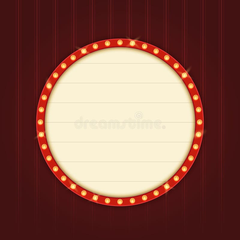 Retro Circular Lightbox Template with Red Border Stock Vector ...