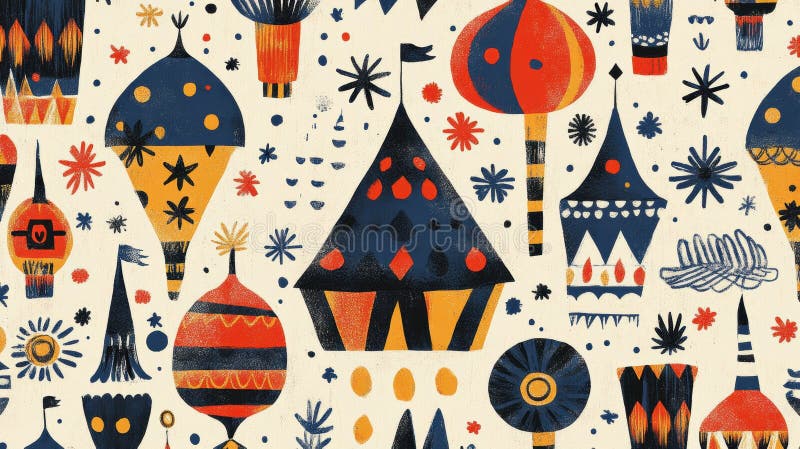 Retro Circus Illustrations, a Retro-themed Circus Design Featuring Hand ...