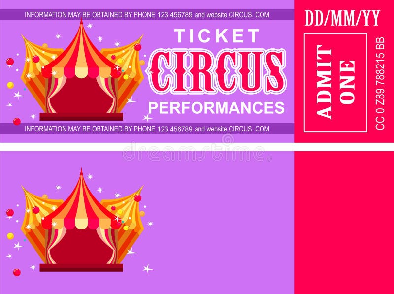Retro circus ticket stock vector. Illustration of isolated - 94354182