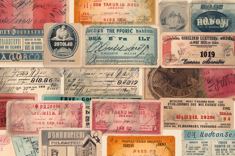 Retro Circus Ticket Stubs Background Crafting Scrapbooking, Design ...