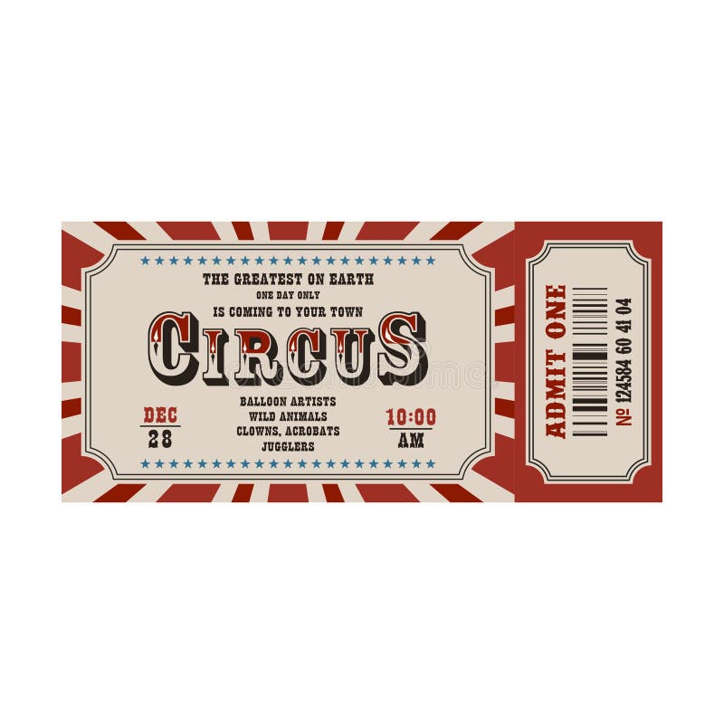 Circus Ticket Design .Magic Show Entrance Retro Ticket Stock Vector ...