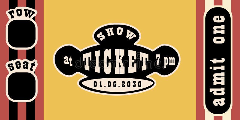 Retro Circus Ticket. Vector Template for Show Stock Vector ...
