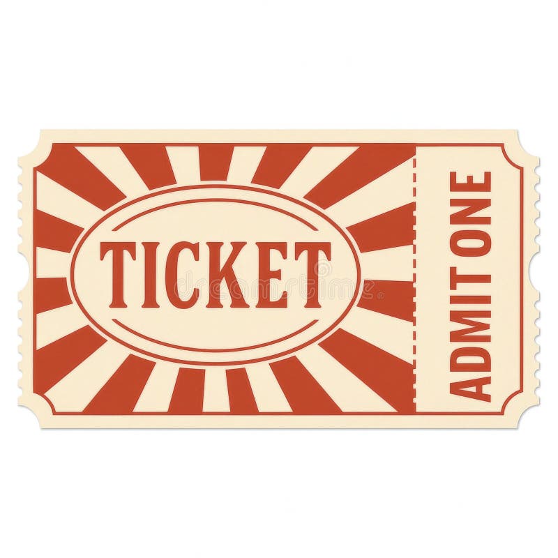Retro Circus Ticket with Vintage Pattern in Green and Red Stripes ...