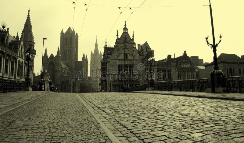 Retro city stock photo. Image of retro, gent, quay, history - 4864344