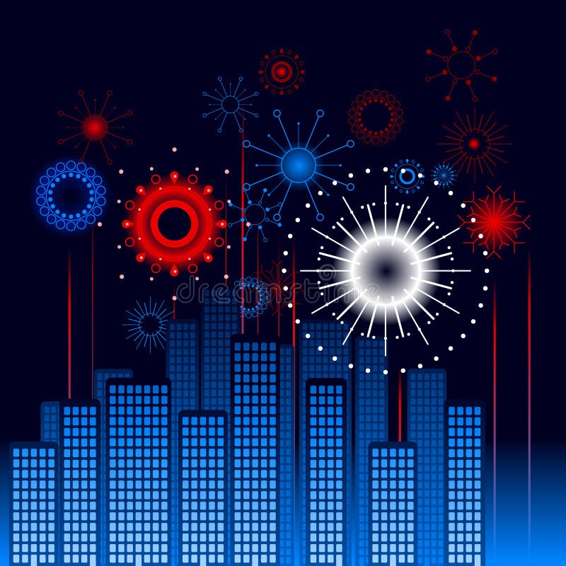 Fireworks stock vector. Illustration of holiday, border - 9175469