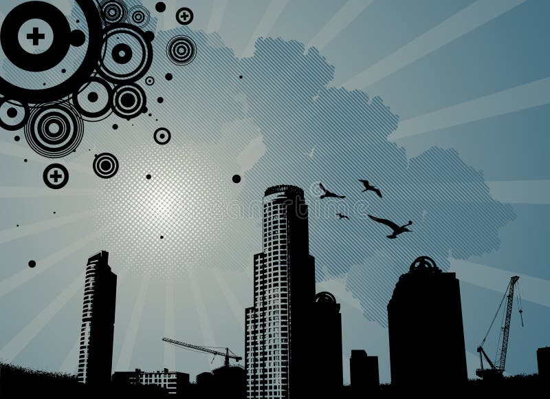 The city silhouette stock vector. Illustration of financial - 10597336