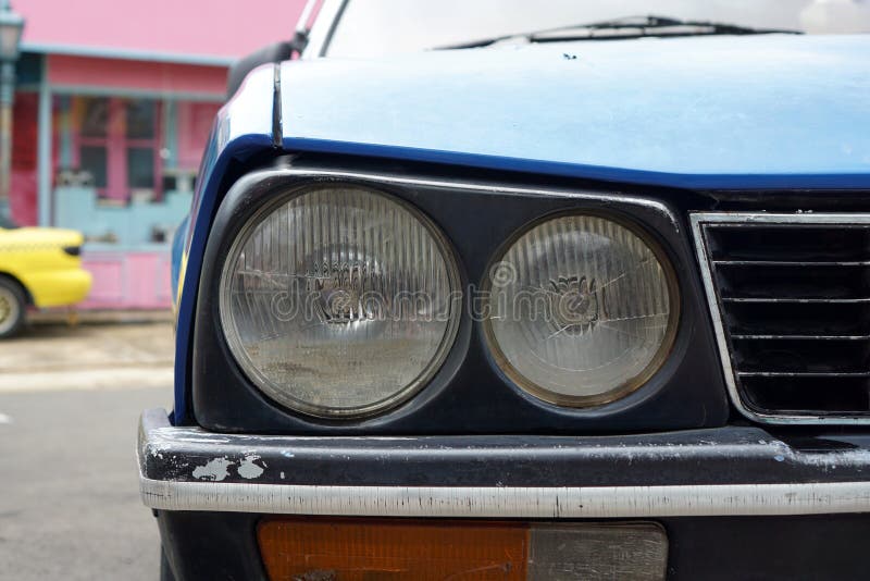Retro and Classic Car Double Headlight Design Stock Photo - Image of ...