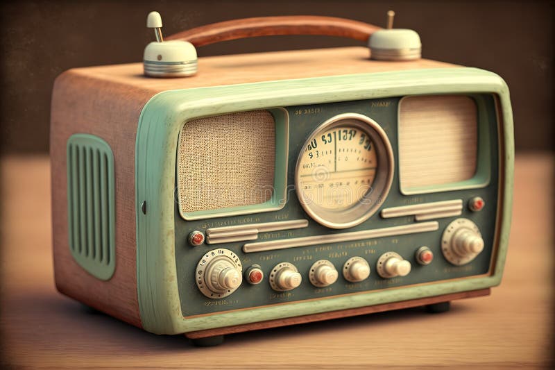 Retro Classic Radio, Generative AI. Stock Illustration - Illustration ...