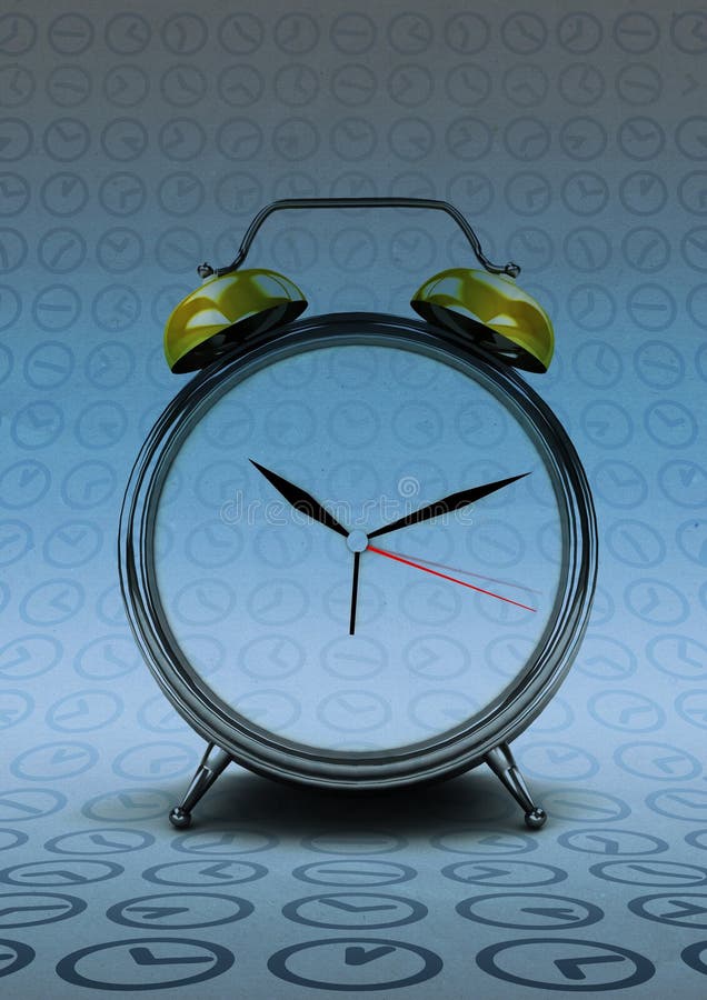Retro Clock Counting Time on Modern Time Stock Illustration ...