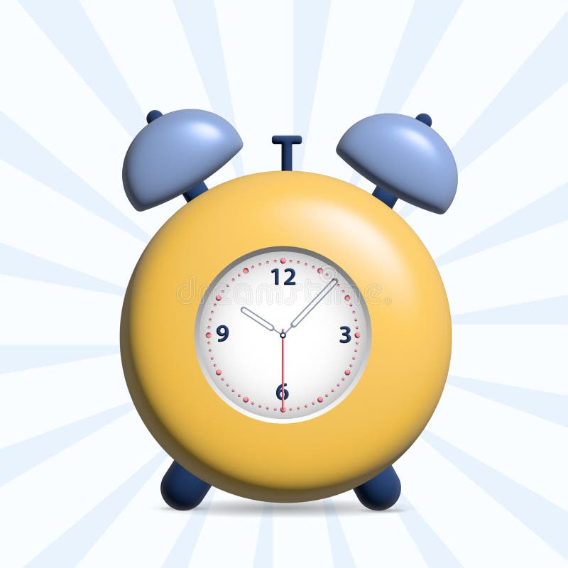 Retro Clock Design Concept. 3D Illustration Stock Vector - Illustration ...