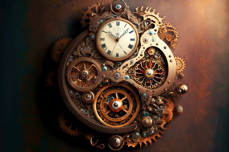 Retro Clock in Disassembled Form and Gears and Wheels in Old Clockwork ...