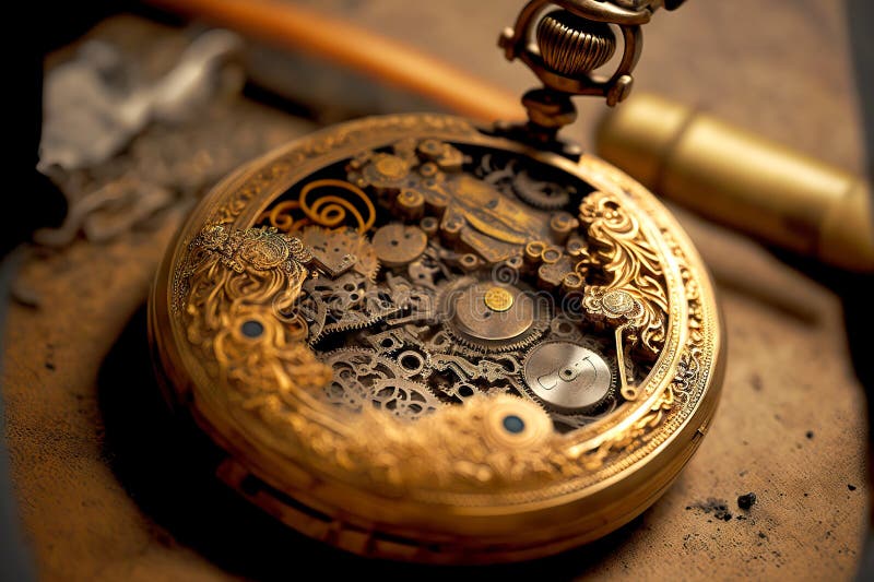 Retro Clock in Disassembled Form and Gears and Wheels in Old Clockwork ...