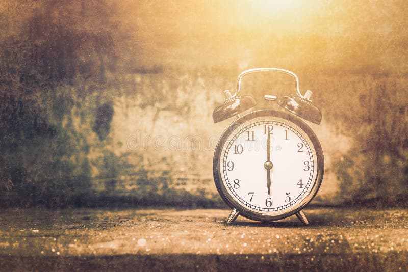 Retro Clock with Grungy Texture Old Style Stock Photo - Image of ...