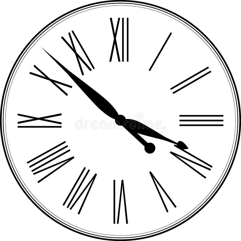 Retro Clock with Roman Dial Stock Vector - Illustration of aged, watch ...