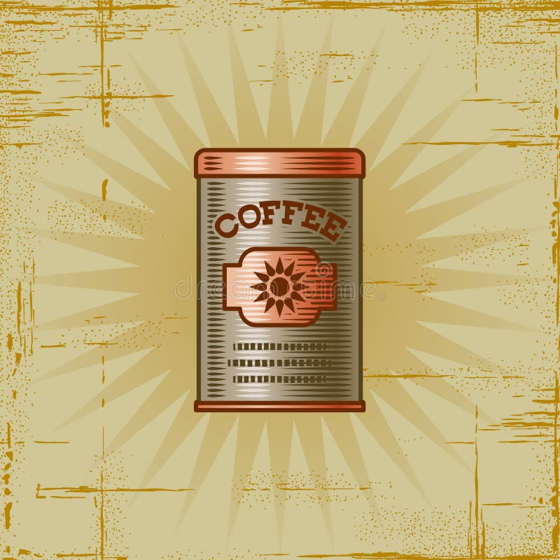 Retro Coffee Can stock vector. Illustration of vintage - 16436549