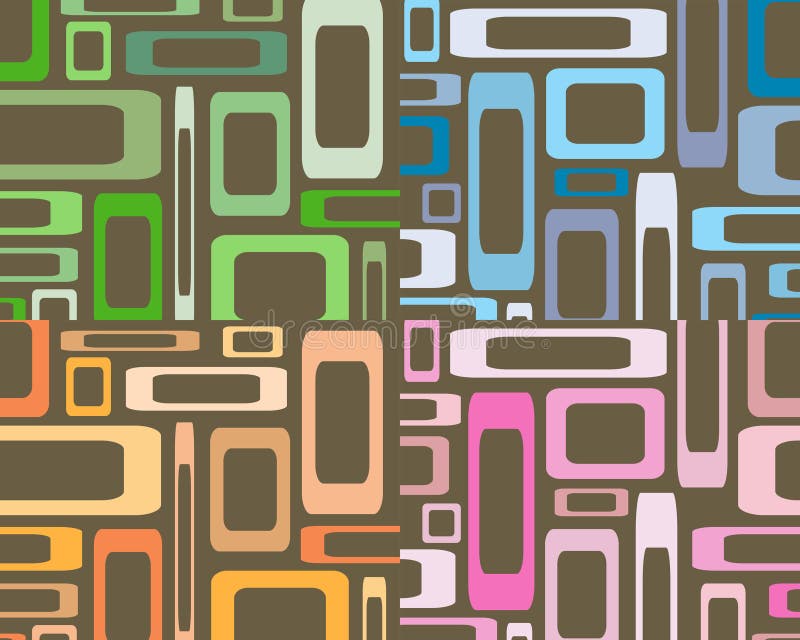 Retro Cool Colors Squares (Vec Stock Vector - Illustration of lounge ...