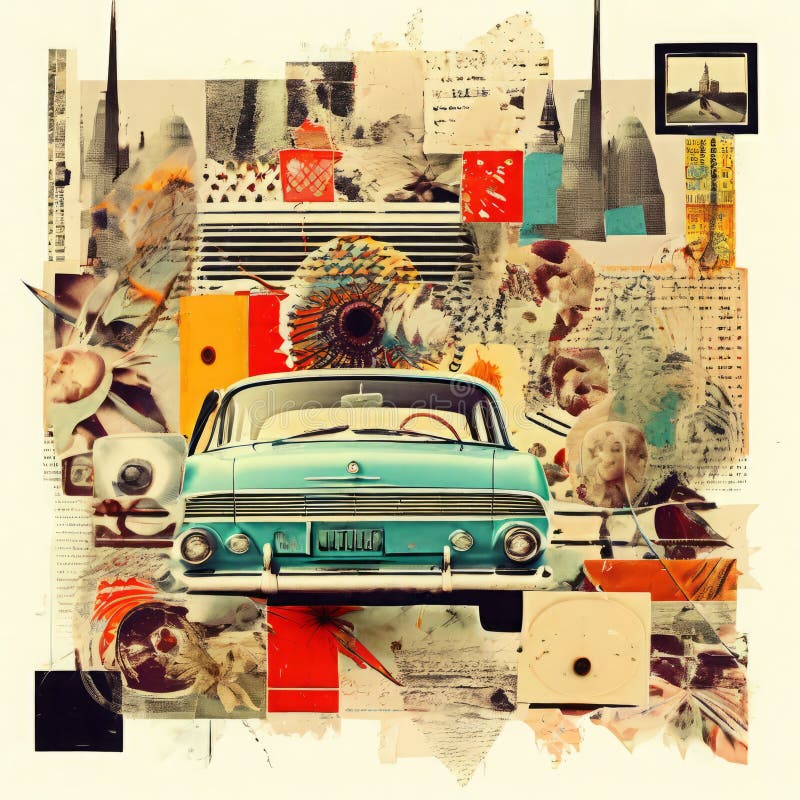 Retro Collage Design Nostalgic and Eclectic Design Cre Stock ...
