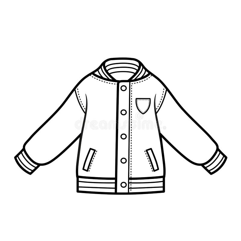 Jacket Girl Boy Coloring Page Stock Illustrations – 53 Jacket Girl Boy ...
