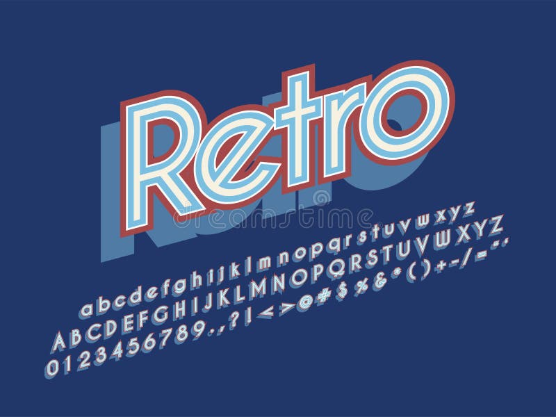 Retro Font and Alphabet. Stock Vector Illustration Stock Vector ...