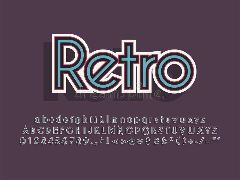 Retro Font and Alphabet. Stock Vector Illustration Stock Vector ...
