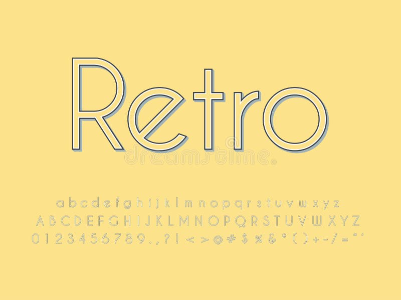 Retro Font and Alphabet. Stock Vector Illustration Stock Vector ... Retro Font and Alphabet. Stock Vector Illustration Stock Vector ...