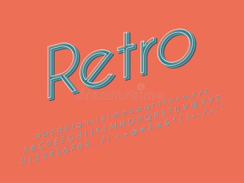 Retro Font and Alphabet. Stock Vector Illustration Stock Vector ...