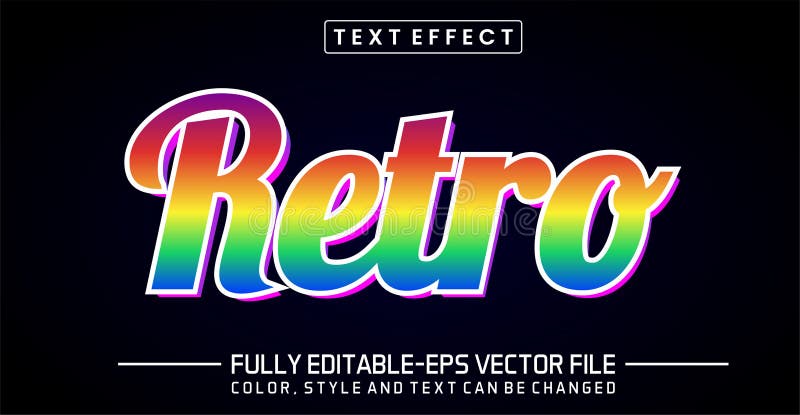 Retro Color Gradient Text Style Effect Stock Vector - Illustration of ...