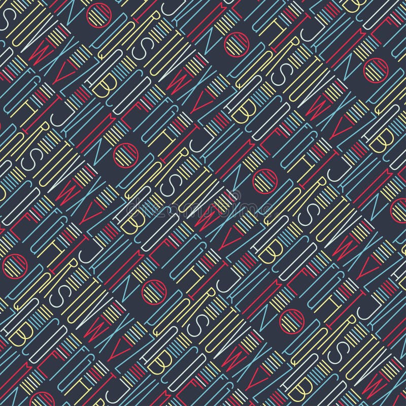 Retro Color Letters Pattern Background Stock Vector - Illustration of ...